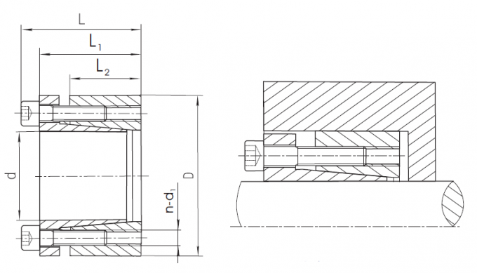150mm Bore Size 37mm Length Keyless Shaft Coupling For Shaft Connection