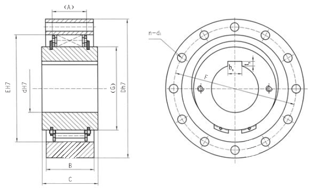 Thickness 60mm 2800N.M One Way Sprag Clutch Assembly overrunning